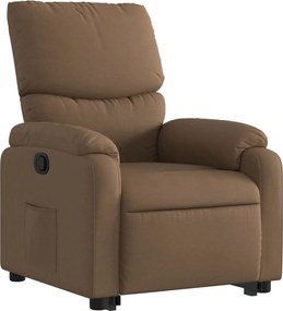 Zvedací polohovací křeslo hnědé textil 3204828