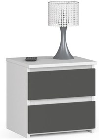 Ak furniture Noční stolek CL2 40 cm bílý/grafitový šedý