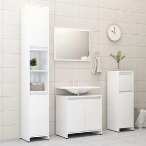 vidaXL 4dílný set koupelnového nábytku dřevotříska [3056889] Barva: bílá s vysokým leskem