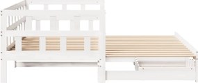 Válenda s přistýlkou a zásuvkami bez matrace bílá 90x200 cm 3302208