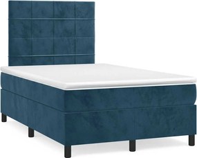 Box spring postel s matrací tmavě modrá 120x190 cm samet 3269999