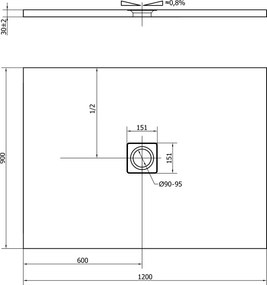 Polysan FLEXIA 120 x 90 x 3 cm 72895 sprchová vanička s možností úpravy rozměru