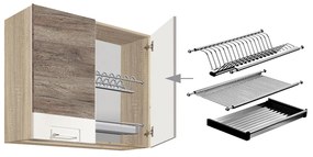 ECONO wh | horní skříňka ECO-53G s odkapávačem | 80 cm | san remo/bílá lesk | VÝBĚR KORPUSU
