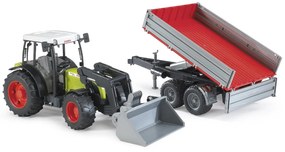 Bruder Traktor CLAAS Nectis 267F s nakladačem a přívěsem