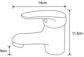 Mexen Erica, umyvadlová baterie, černá, 746400-70