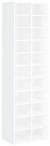 Botník bílý 54 x 34 x 183 cm dřevotříska - Default Title
