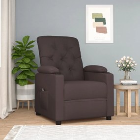 Elektrické polohovací křeslo tmavě hnědé textil 3098844