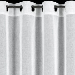 KRÁTKÁ ZÁCLONA NA KROUŽCÍCH SUZAN 350X140 CM BÍLÁ