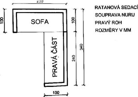 DEOKORK Zahradní rohová sestava SARA - pravý roh