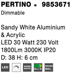 Stropní svítidlo LED se stmíváním Pertino 38 3000K bílé