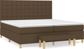 Box spring postel s matrací tmavě hnědá 200x200 cm textil 3137504