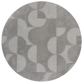 Flair Rugs, Kusový koberec Moderno Gigi Grey kruh, 160x160 (průměr) kruh, šedá, ložnice