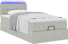 Osmanský rám postele s matrací světle šedá 80x200cm samet 3312728