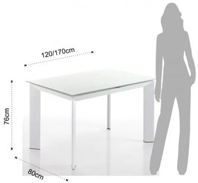 Rozkládací jídelní stůl BLADE 120-170cm WHITE TOMASUCCI