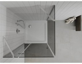 Mexen Roma sprchový kout s otočnými dveřmi 70 x 70 cm, Grafitově černá, Chromovaná + sprchová vanička Flat, Bílá - 854-070-070-0