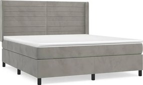 Box spring postel s matrací světle šedá 160x200 cm samet 3132747