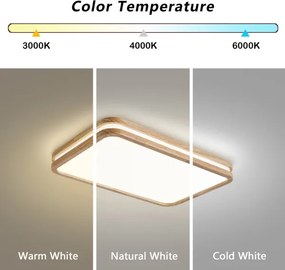 BRILAGI - LED Stmív. svítidlo MOLINA SQUARE LED/54W/230V dub 60x40 cm + DO