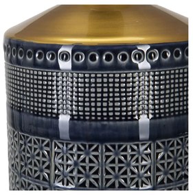 Šedo-krémová keramická stolní lampa s textilním stínidlem (výška 55 cm) Graphs Dark – Mauro Ferretti