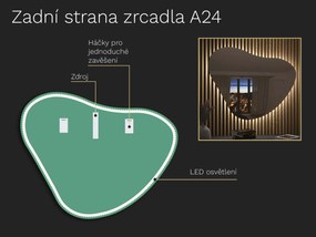 Organické LED zrcadlo s osvětlením A24 62x50