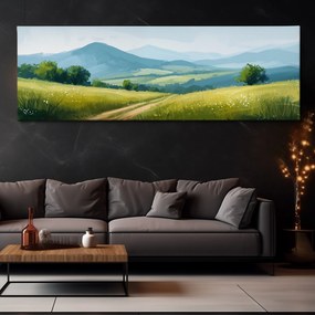Obraz na plátně - Polní cestou do údolí FeelHappy.cz Velikost obrazu: 150 x 50 cm