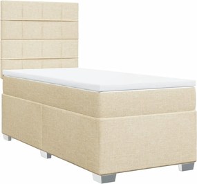 Box spring postel s matrací krémová 100 x 200 cm textil 3292704