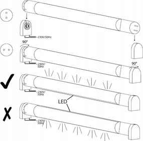 4x LED trubice 120cm 18W 2430lm 4000K G13 T8