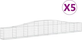 Klenuté gabionové koše 5 ks 400x30x40/60 cm pozinkované železo 3145790