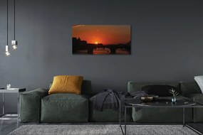 Obrazy na plátně Itálie řeka západu slunce 140x70 cm