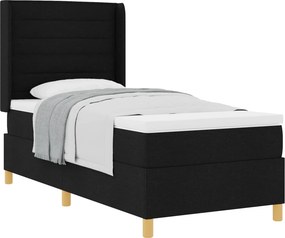 Postel s boxspringem s matrací s čelo Černá 80 x 200 cm textil 3341737