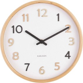 Nástěnné hodiny Pure s rámem ze dřeva 22 cm multicolor
