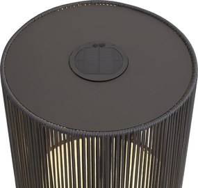 Moderní venkovní stolní lampa tmavě šedá vč. LED, dobíjecí a solární IP54 - Rope