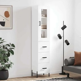 vidaXL Skříň highboard 34,5 x 34 x 180 cm kompozitní dřevo [3199245] Barva: bílá s vysokým leskem