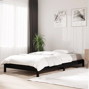 Stohovatelná postel černá 80 x 200 cm masivní borovice