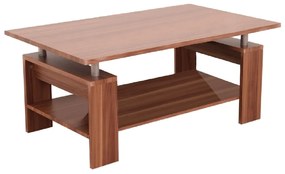 Konferenční stolek, světlý ořech / stříbrná, ROKO