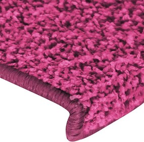 Schodové rohože 15 ks 65 x 21 x 4 cm růžové s obdélníkovým okrajem 326203