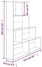 vidaXL Marketos Knihovna/dělicí stěna dub sonoma 155x24x160 cm kompozitní dřevo