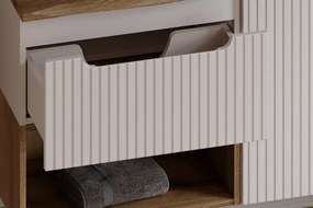 Závěsná skříňka Nova Cashmere Sky se zápustným umyvadlem 80 cm kašmírová
