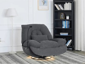 Polohovací křeslo šedé, elektrické TV-7089 GREY2