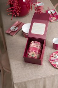 Pip Studio Flower Festival Oriental sada 4 kusů misek Ø12cm, růžová (Luxusní dárkové balení 4 kusů misek)
