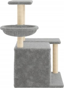 Škrabadlo pro kočky se sisalovými sloupky světle šedé 83 cm 172110
