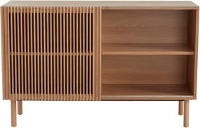 Skříňka v dekoru jasanu s posuvnými dveřmi v přírodní barvě 124x80x45 cm Sion – Jotex