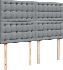 Box spring postel s matrací světle šedá 140 x 190 cm textil 3292797
