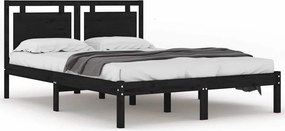 Rám postele černý masivní dřevo 200 x 200 cm 3105559