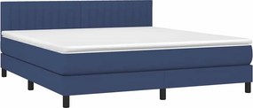 Box spring postel s matrací a LED modrá 180x200 cm textil 3133339