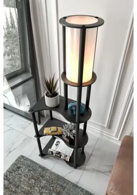 Stojací lampa s poličkami NOTO 1xE27/40W/230V černá
