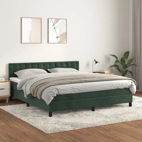 Box spring postel s matrací tmavě zelená 180x200 cm samet 3141560