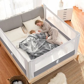 Zábrana na postel Monkey Mum® Popular - 130 cm - světle šedá