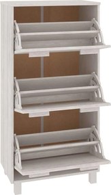 Botník HAMAR bílý 59,5 x 35 x 117 cm masivní borovice 340513