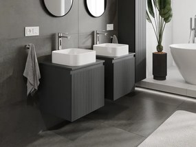 Mexen Rivel, koupelnová skříňka 50 cm, 1 zásuvka, drážkovaná, grafitová matná, 91A20-05047-1-BF66