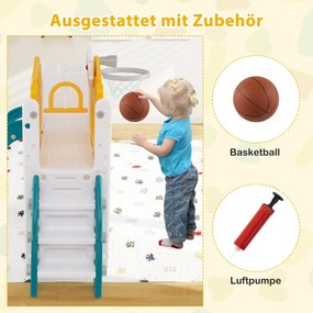 Costway Dětská skluzavka 9 v 1 Dětská skluzavka s basketbalovým